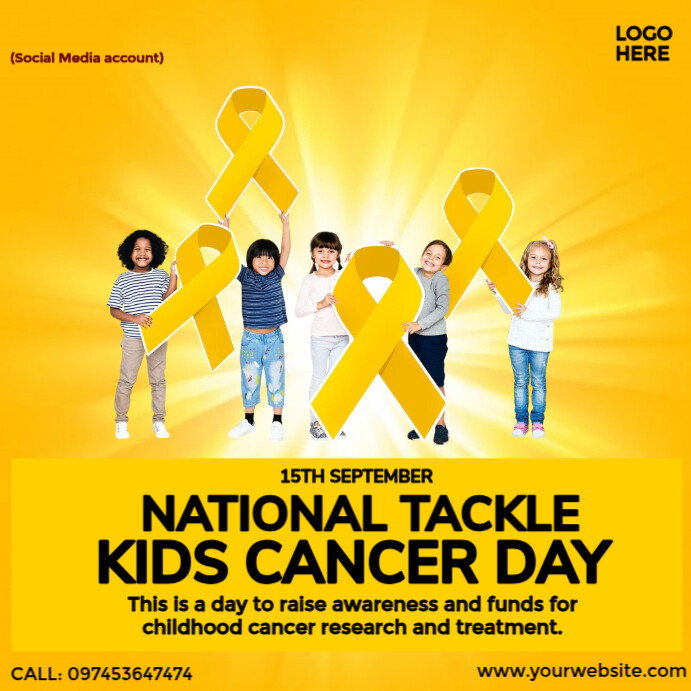 Tackle Kids Cancer Day Template | PosterMyWall
