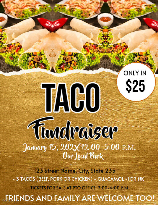 Taco Fundraiser flyer Template | PosterMyWall