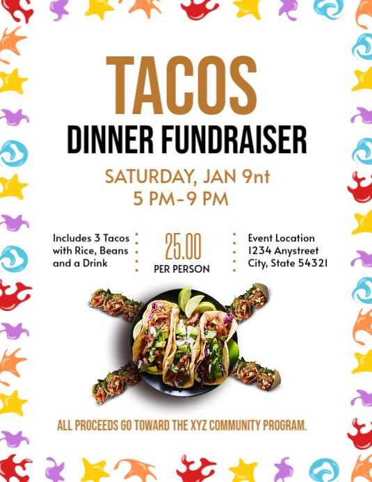 taco fundraiser flyer Template | PosterMyWall