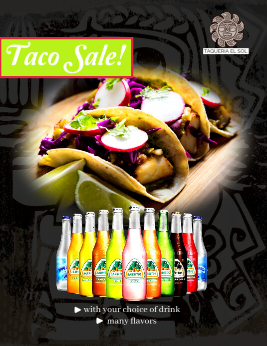 taco sale, taco tuesday, mexican restaurant, Template | PosterMyWall