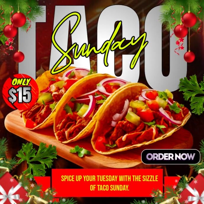 Taco Sunday Template | PosterMyWall