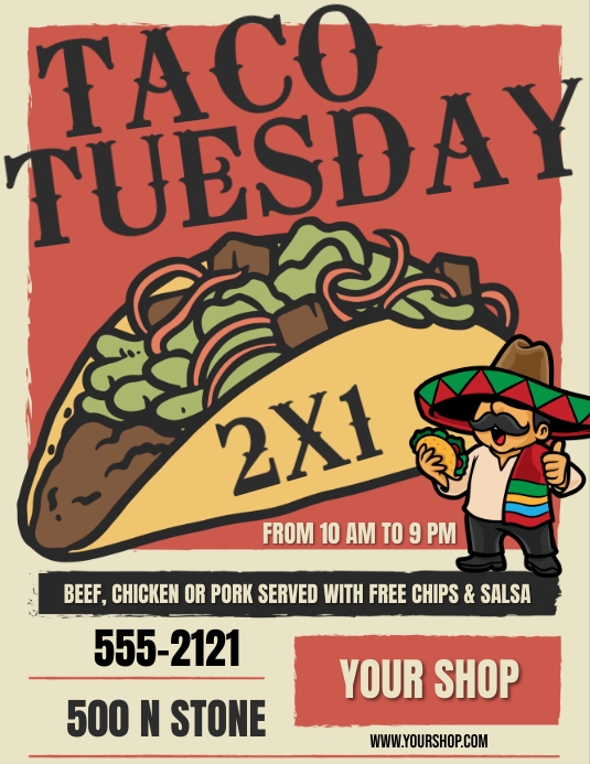 TACO TUESDAY Template | PosterMyWall