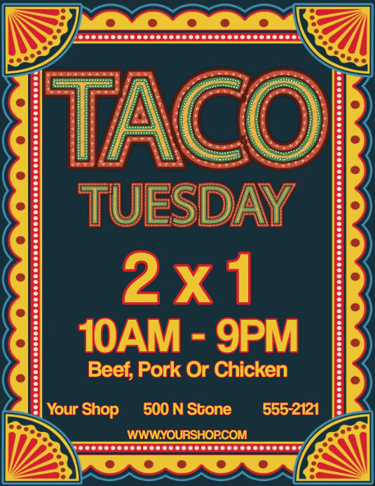 TACO TUESDAY Template | PosterMyWall