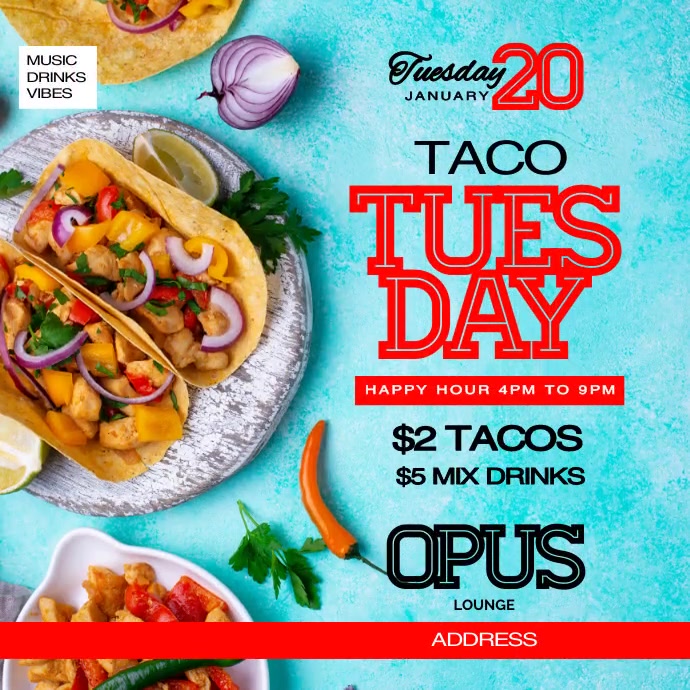 TACO TUESDAY Template | PosterMyWall