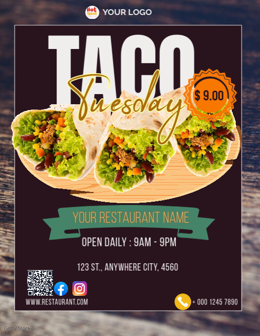 Taco Tuesday Flyer Template | PosterMyWall