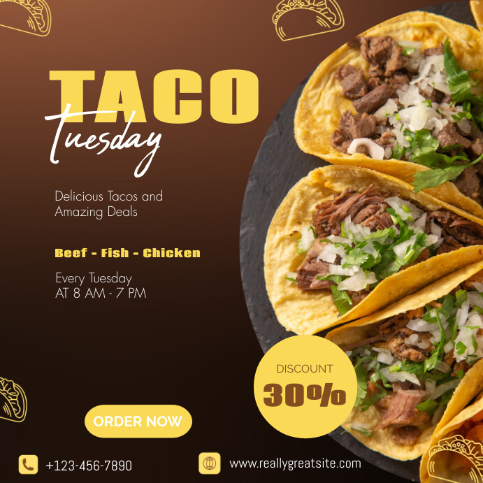 TACO TUESDAY INSTAGRAM POST Templat | PosterMyWall