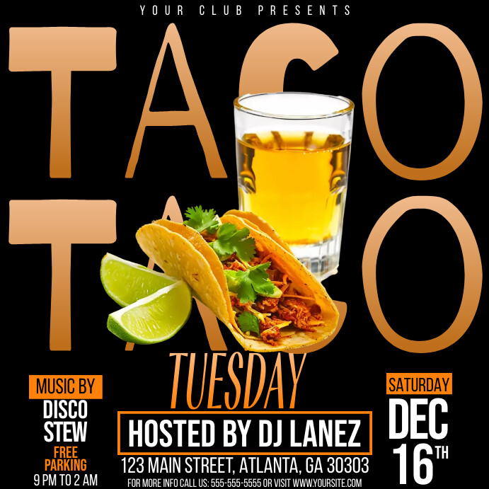 Copy of taco tuesday party flyer | PosterMyWall