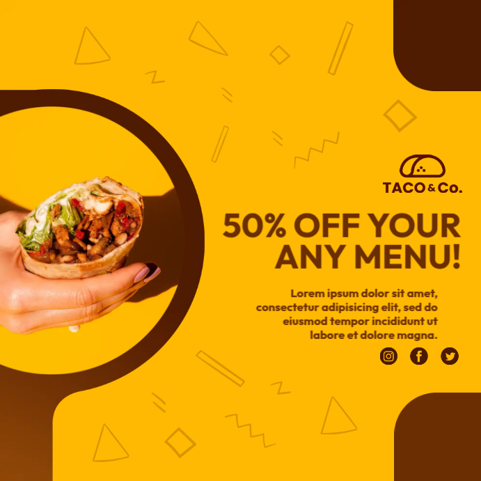 Taco Veggies Ads Template | PosterMyWall