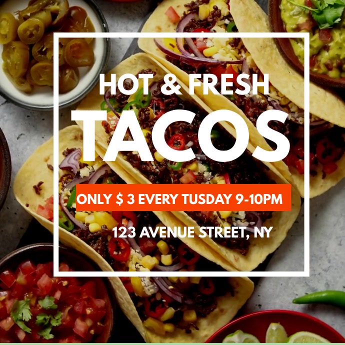 TACO VIDEO AD TEMPLATE | PosterMyWall