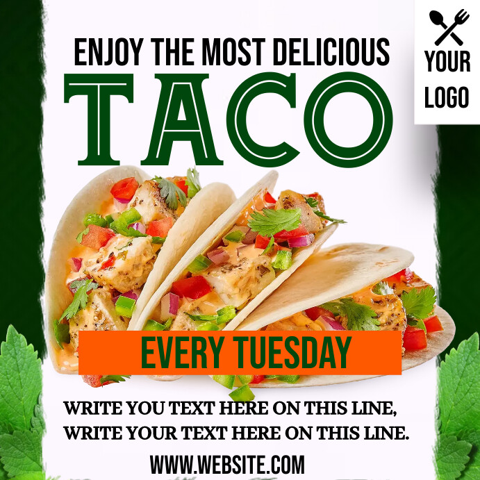 tacos and chill taco tuesday restaurant event Template | PosterMyWall