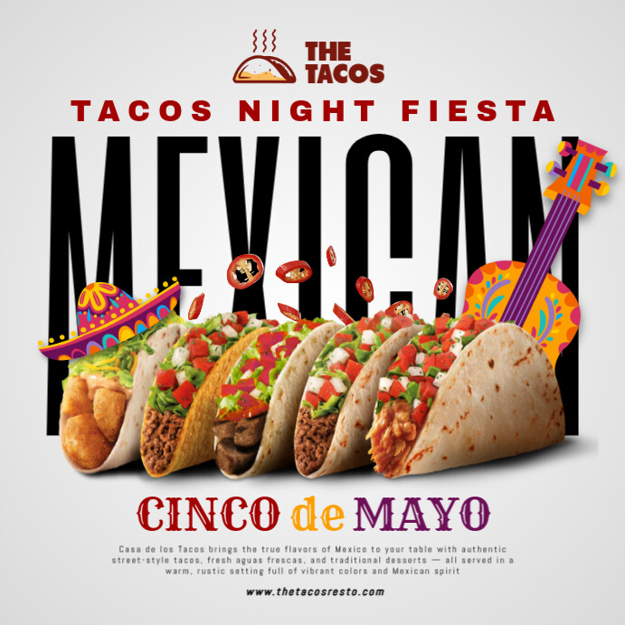 Modèle Tacos Cinco de Mayo | PosterMyWall