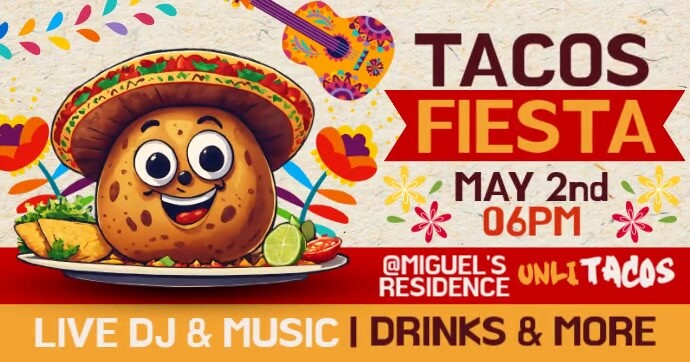 Tacos Fiesta Banner Template | PosterMyWall