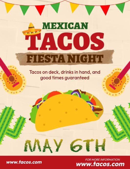 Tacos Fiesta Night Template | PosterMyWall