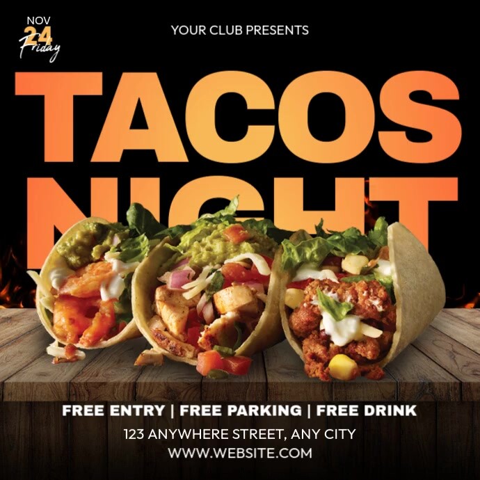 Tacos Food Menu Templat | PosterMyWall
