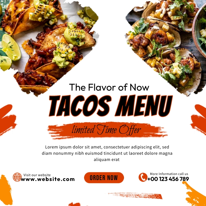 Tacos Menu Ads Template | PosterMyWall