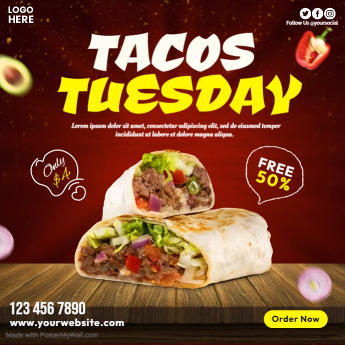 Copy of Tacos Menu Deals | PosterMyWall