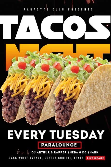 Tacos Night Tuesday Party Template | PosterMyWall