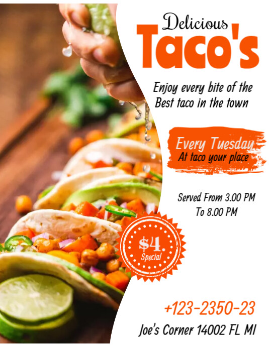 tacos promotion flyer Template | PosterMyWall