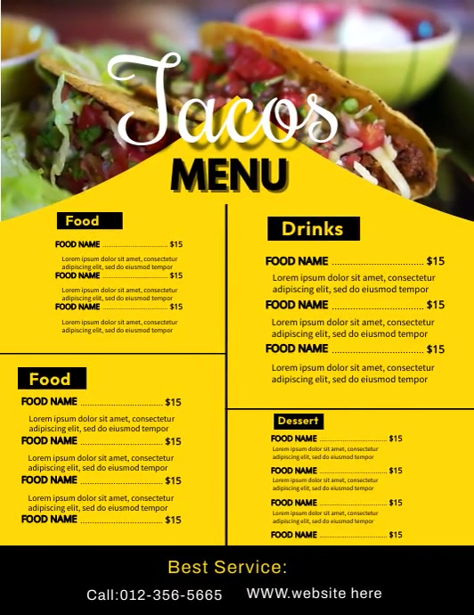 Plantilla de Tacos Special Menu | PosterMyWall