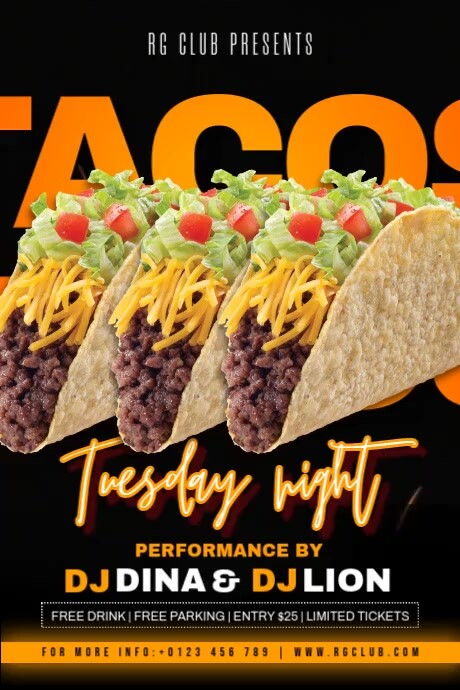 Tacos Tuesday Night Template | PosterMyWall