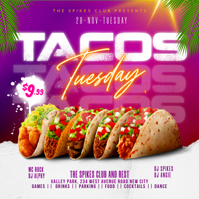 Tacos tuesday offer poster template | PosterMyWall