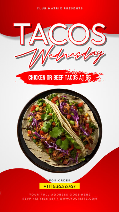 Tacos Wednesday Template | PosterMyWall