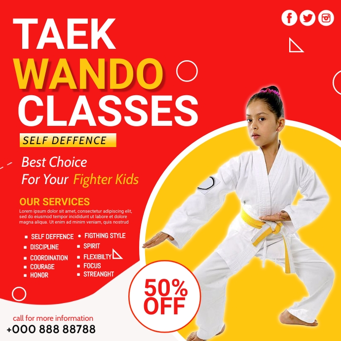 Copy of Taekwando Classes Ads | PosterMyWall
