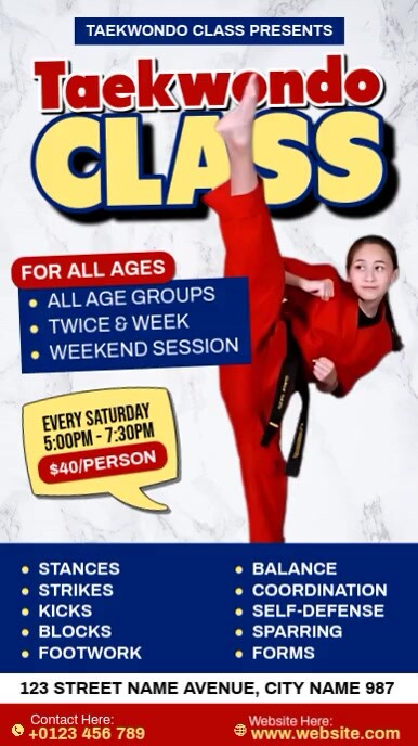 Taekwondo Class Template | PosterMyWall
