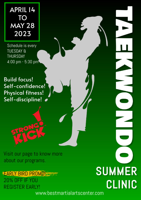 Taekwondo Summer Clinic Flyer Template | PosterMyWall
