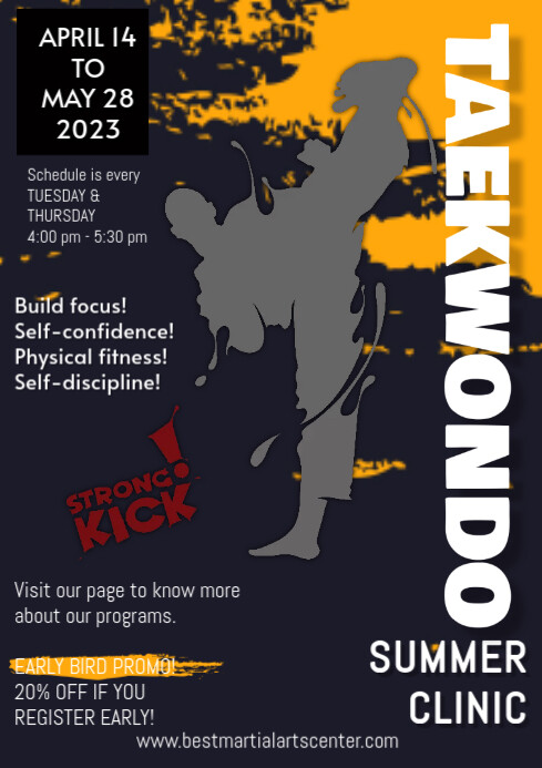 Taekwondo Summer Clinic Flyer Template | PosterMyWall
