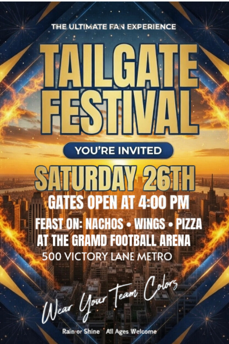 Tailgate Festival Poster Template | PosterMyWall
