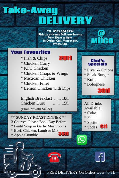Take-Away - Home delivery Template | PosterMyWall
