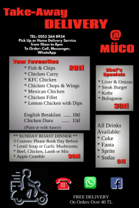 Covid-19 Food delivery Take Away Poster Template | PosterMyWall