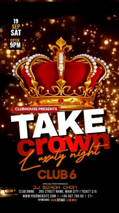 Plantilla de Take Crown Party | PosterMyWall