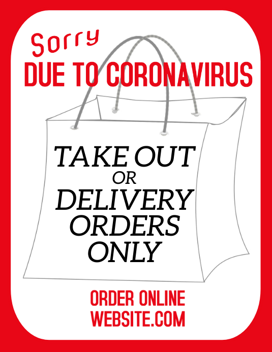 Take Out Only Template | PosterMyWall