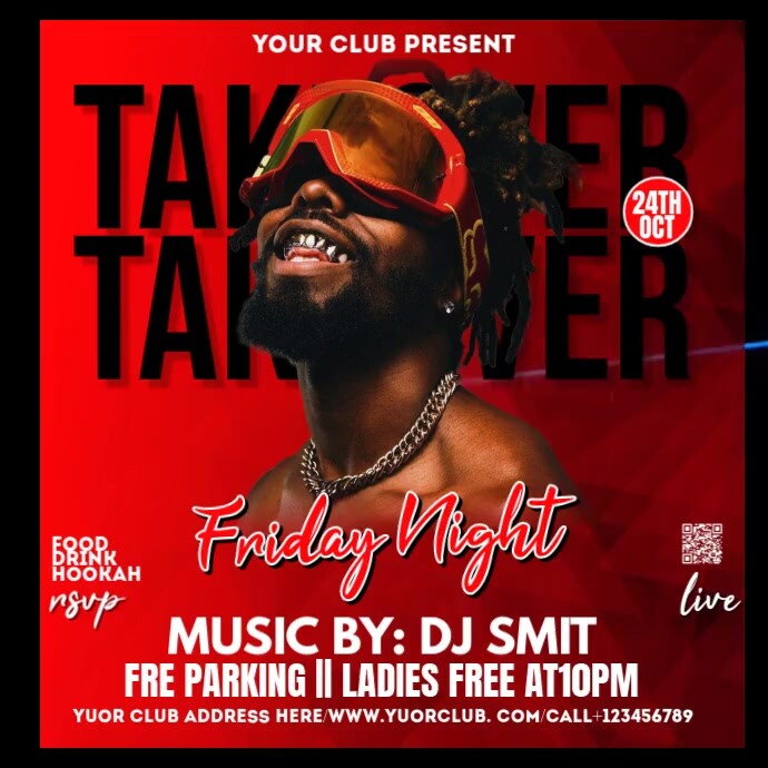 Plantilla de Take over Friday night | PosterMyWall