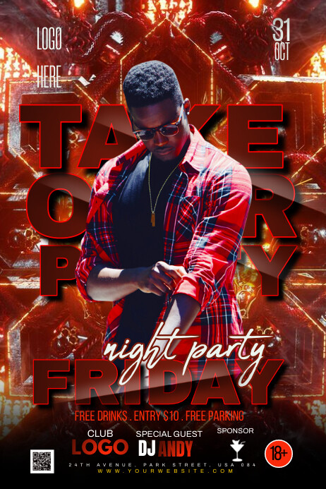 Plantilla de Take Over Night | PosterMyWall