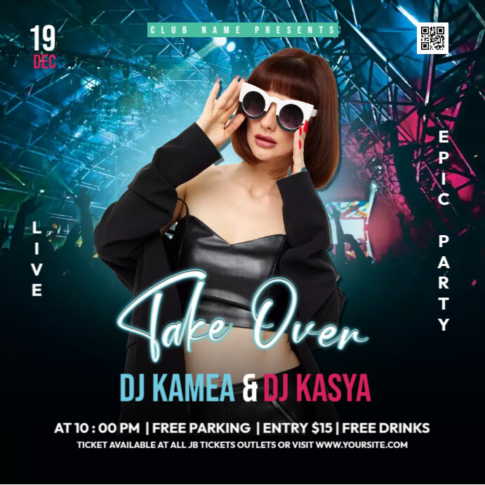 Take Over Night Party Ads Template | PosterMyWall