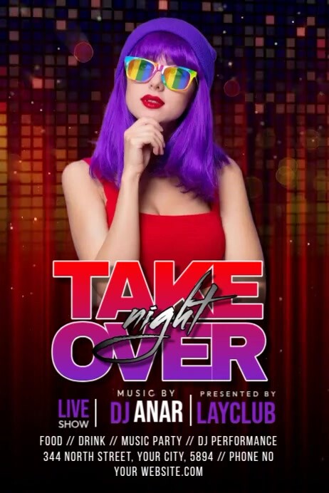 Take Over Night Party เทมเพลต | PosterMyWall