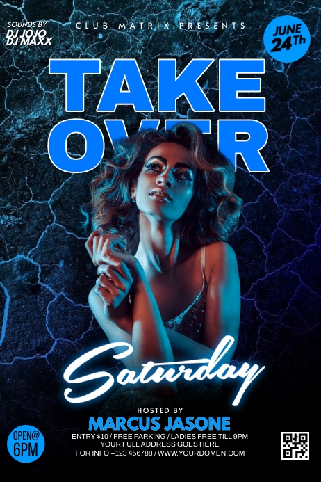 Plantilla de Take over saturday | PosterMyWall