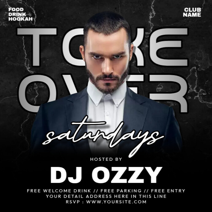 Plantilla de Take Over Saturday Party | PosterMyWall