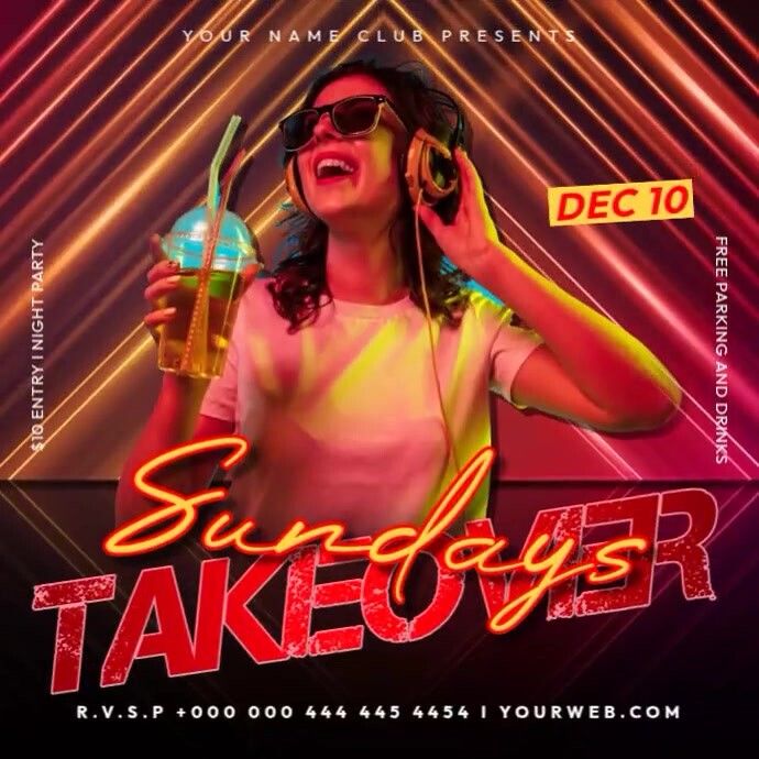 Take Over Sunday Party Template | PosterMyWall