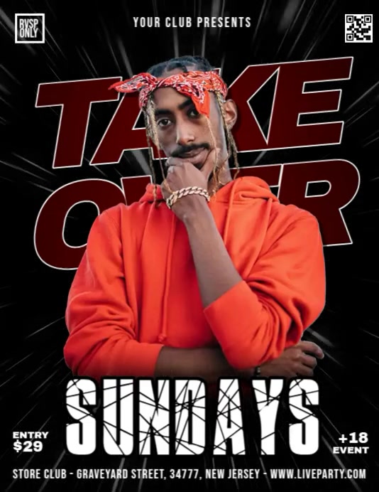 Take Over Sunday Party Template | PosterMyWall