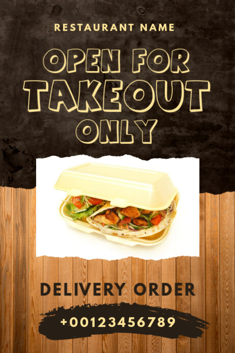 Takeout Outdoor Restaurant Signs Template | PosterMyWall