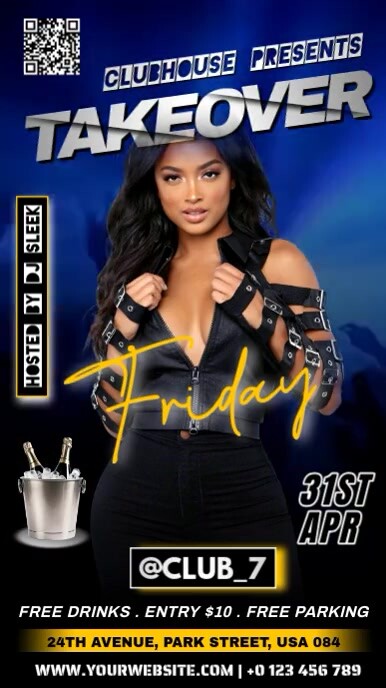 Plantilla de TAKEOVER FRIDAY PARTY FLYER TEMPLATE | PosterMyWall