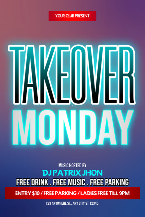 Takeover monday poster Template | PosterMyWall
