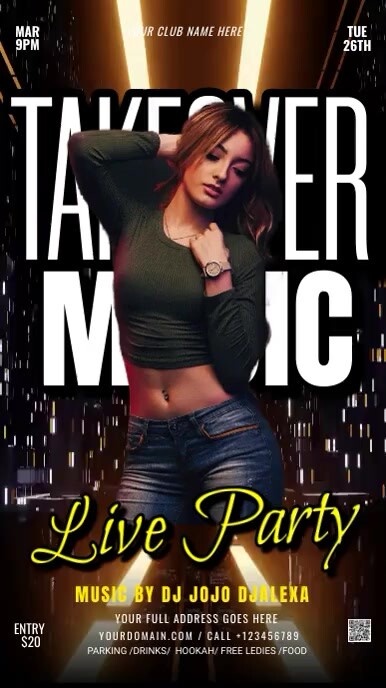 TAKEOVER MUSIC LIVE PARTY Template | PosterMyWall