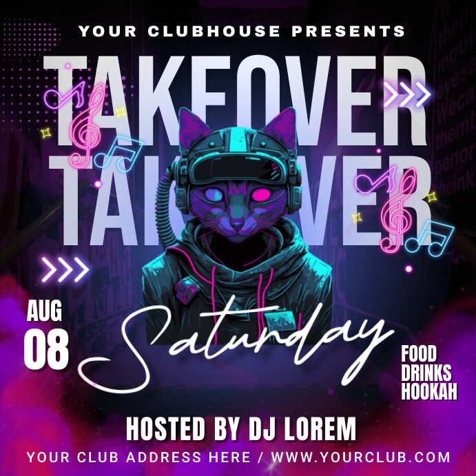 Modèle TAKEOVER NIGHT ADS | PosterMyWall