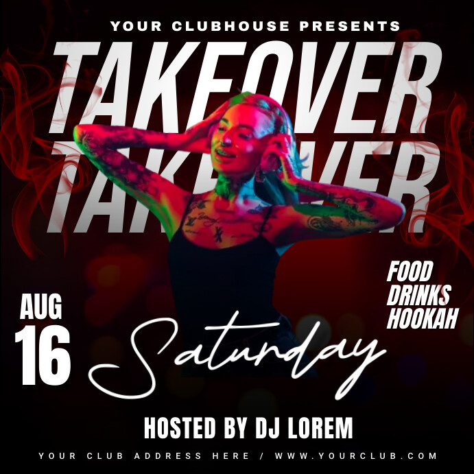 Plantilla de TAKEOVER NIGHT | PosterMyWall