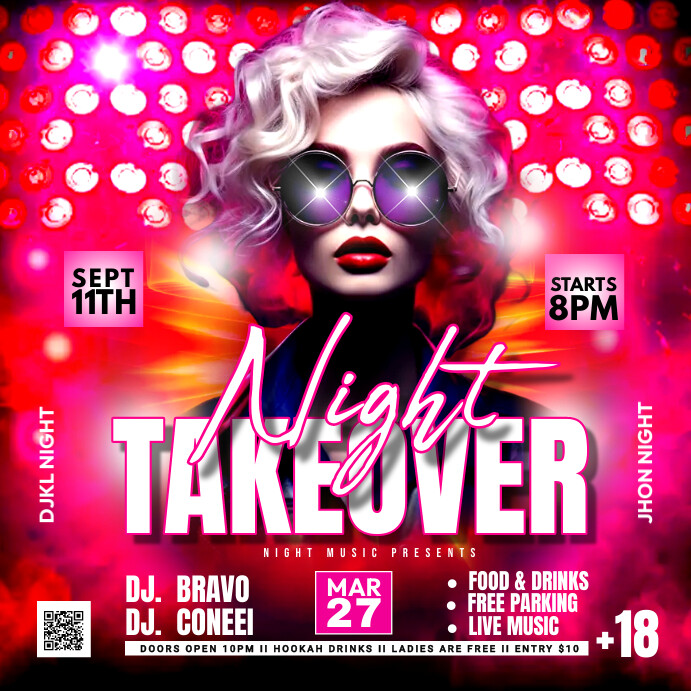 TAKEOVER NIGHT PARTY Template | PosterMyWall